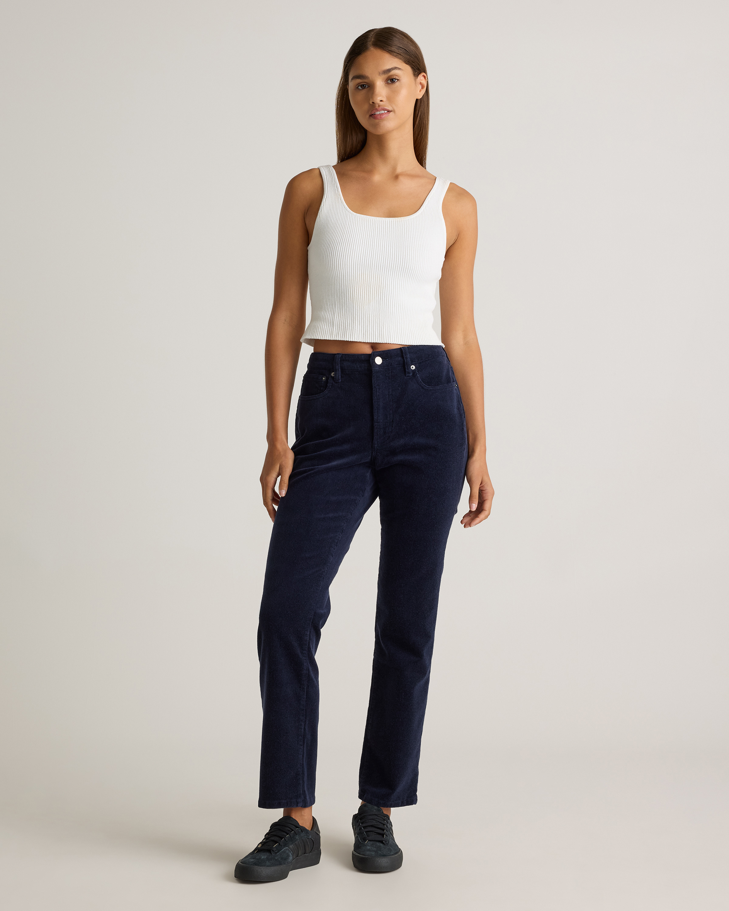 QUINCE Organic Stretch Corduroy Straight Leg Trousers